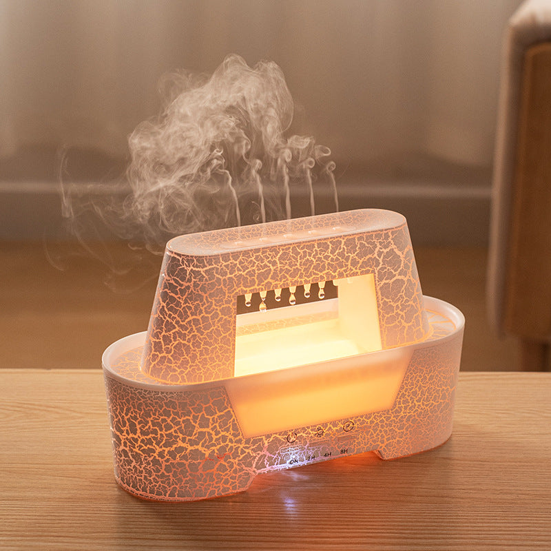 White 300ml Ultrasonic Aroma Diffuser with Cracked Light Design - Cool ...