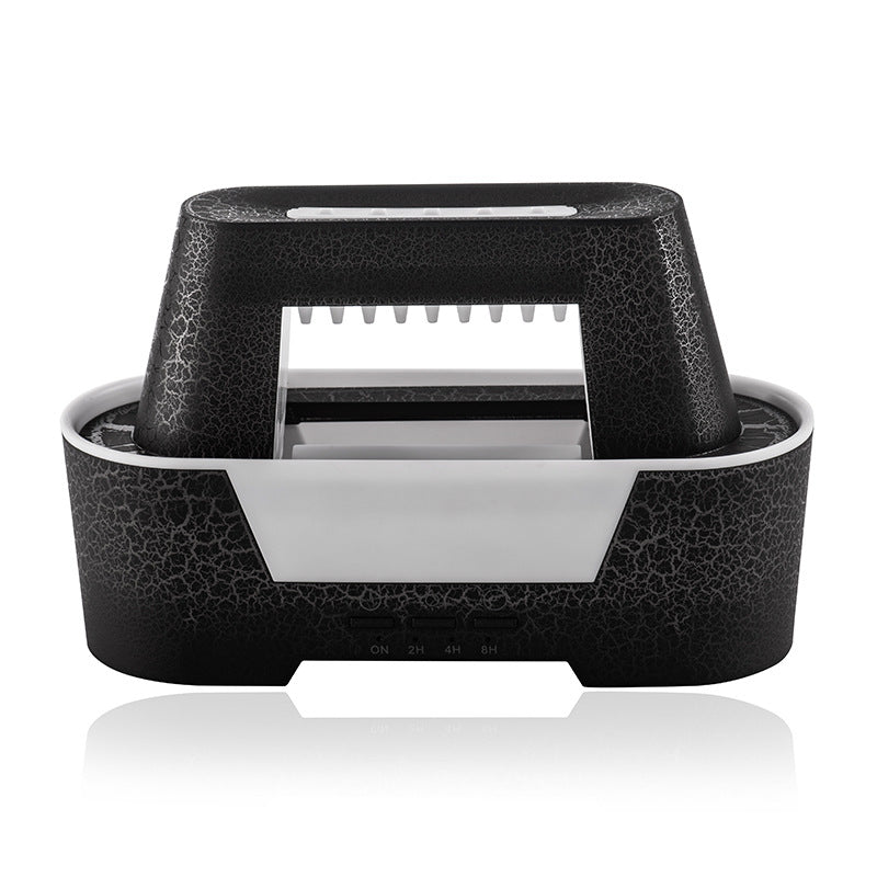 Black 300ml Ultrasonic Aroma Diffuser with Cracked Light Design - Cool ...