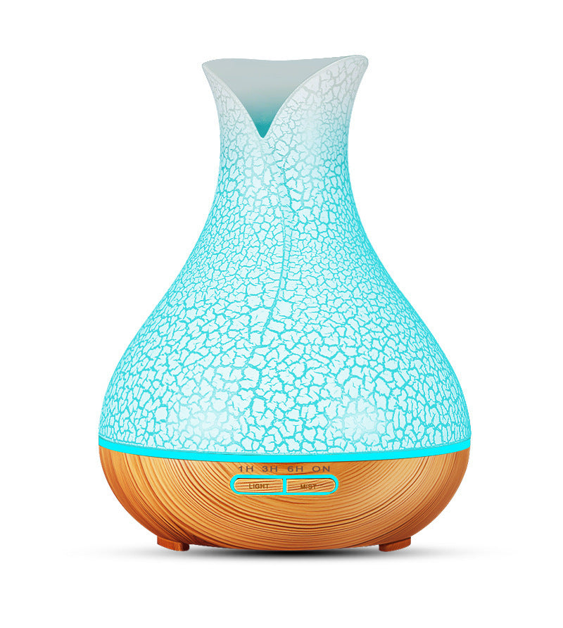 Blue Crack 500ml Wood-Grain Essential Oil Aroma Diffuser with Lattice ...